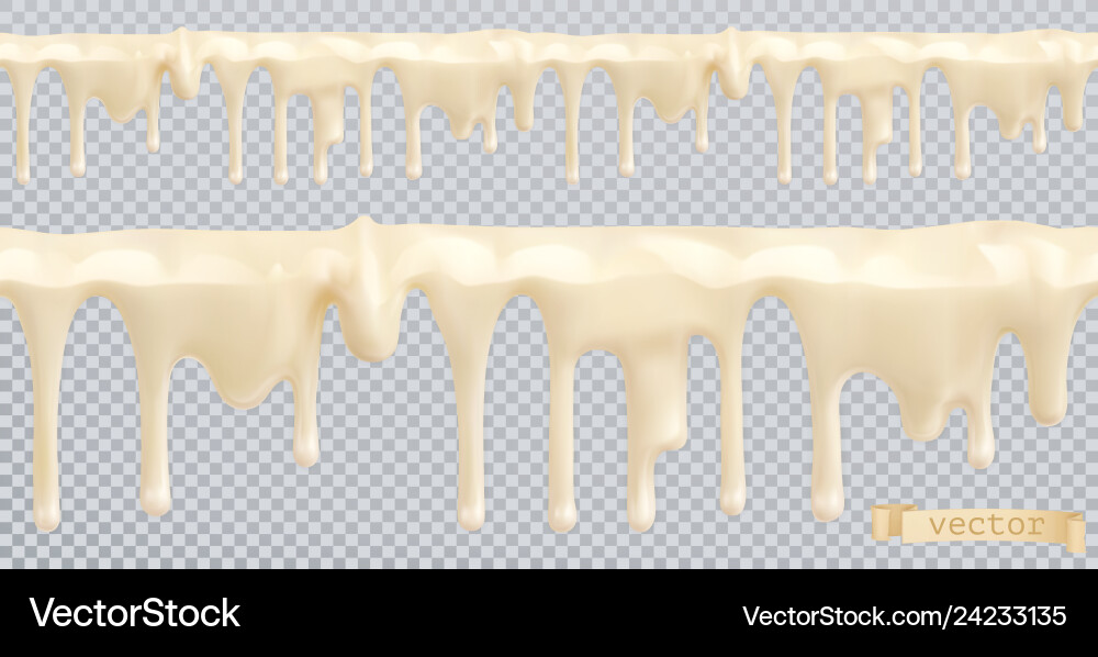 White glaze sweet cream seamless pattern 3d Vector Image