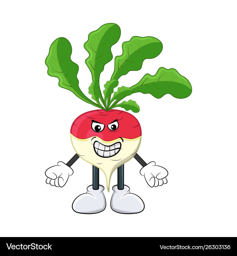 Angry Turnip Cartoon Character Royalty Free Vector Image