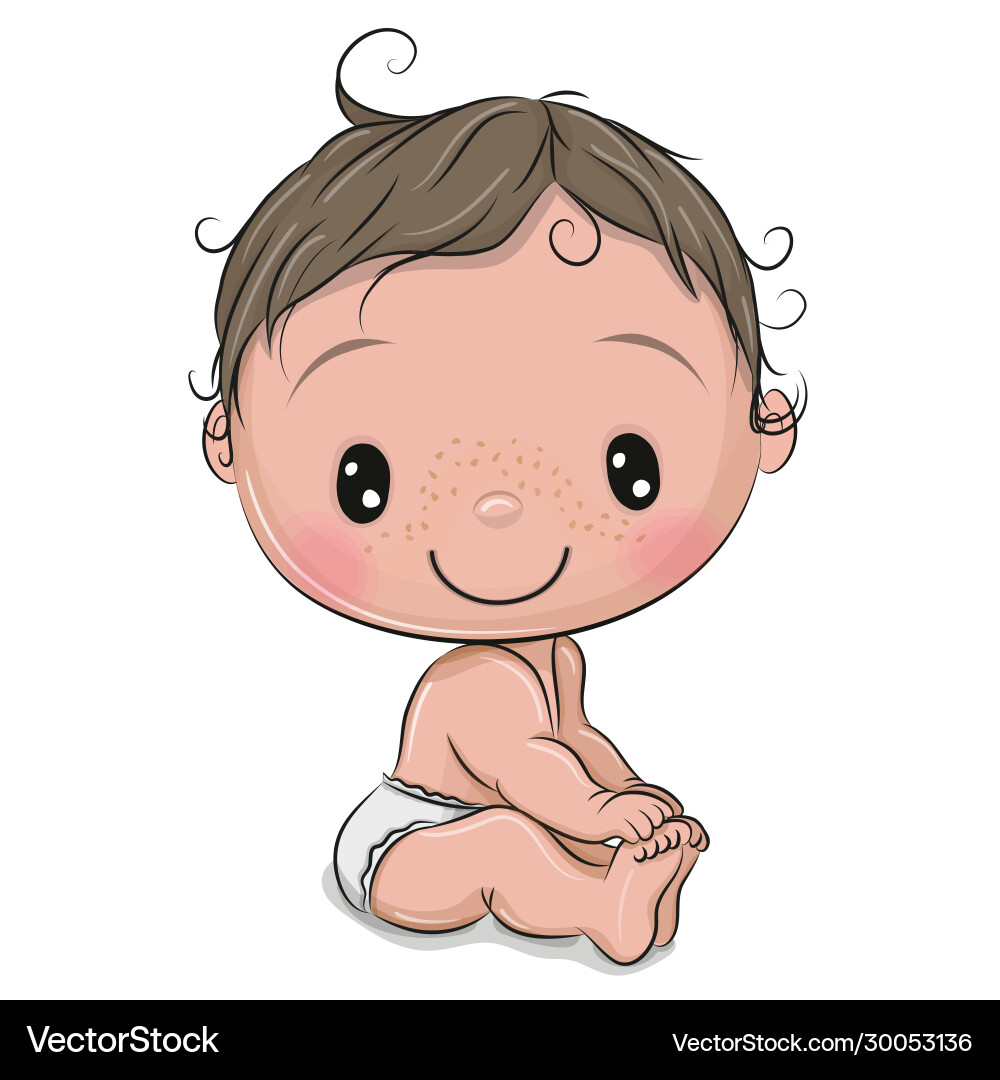 Cartoon baby isolated on a white background Vector Image