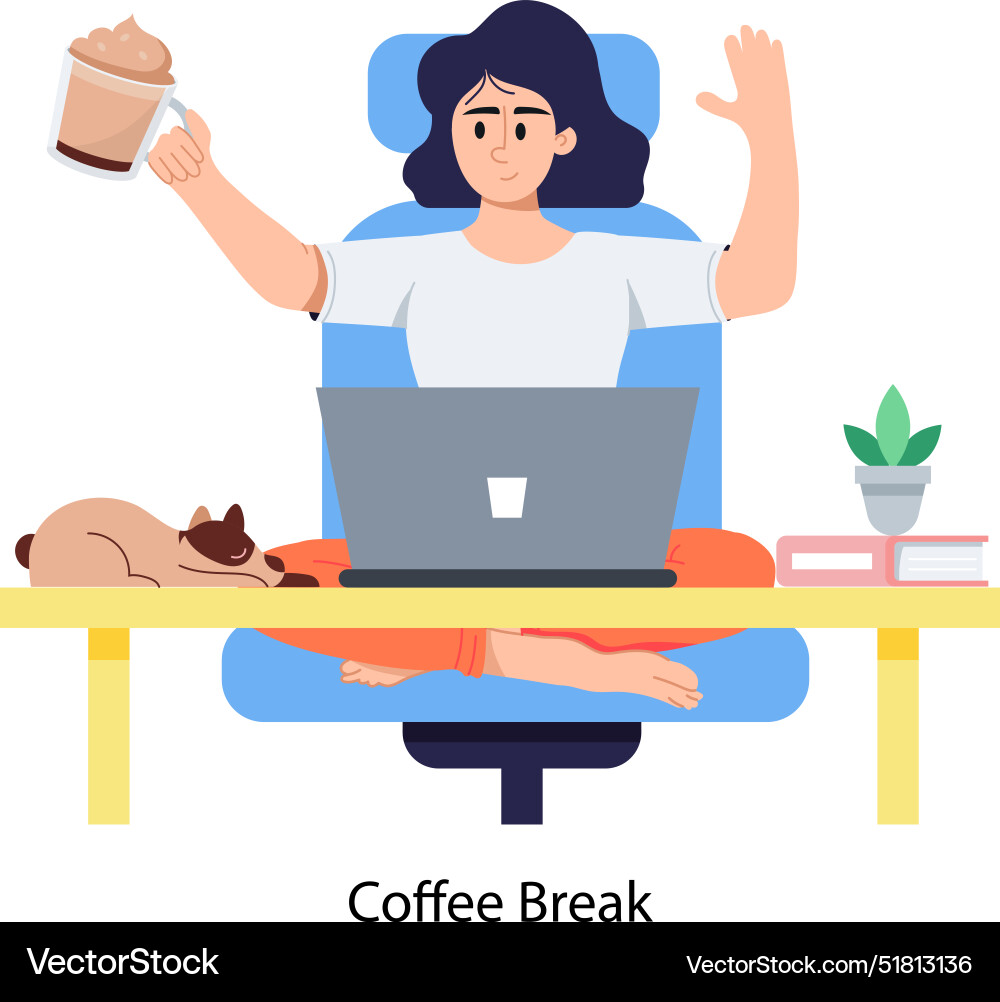 Coffee break Royalty Free Vector Image - VectorStock