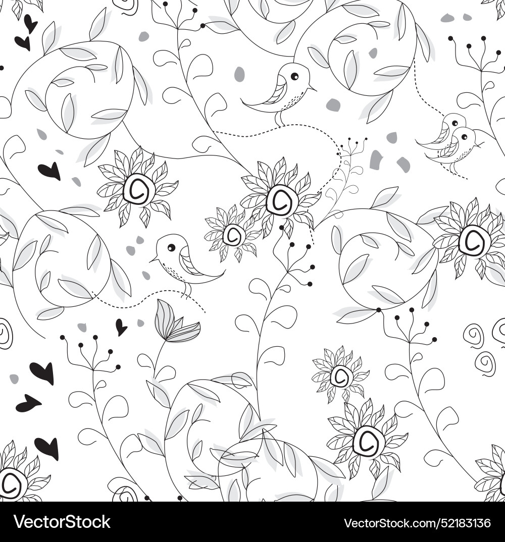 Collection of birds hand-drawn bird doodle Vector Image