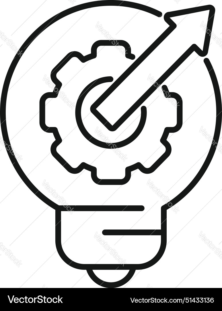 Innovation concept with light bulb and gear Vector Image