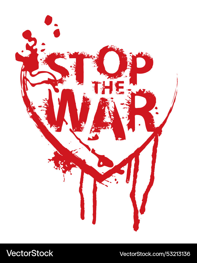 Inscription stop the war Royalty Free Vector Image
