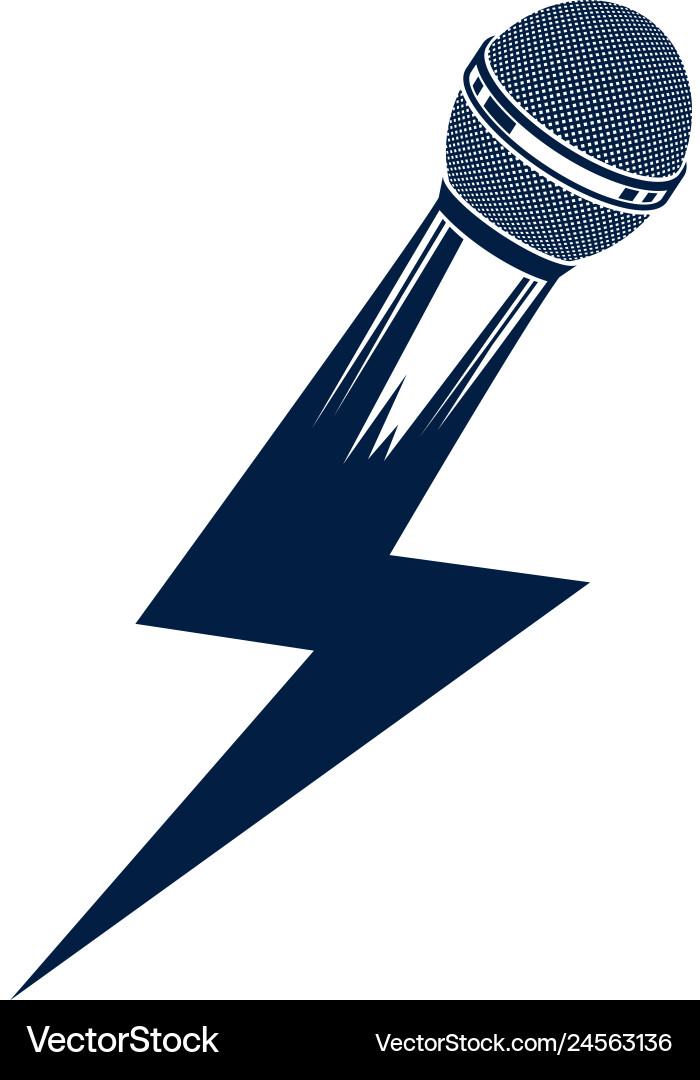 Microphone in a shape of lightning mic like Vector Image