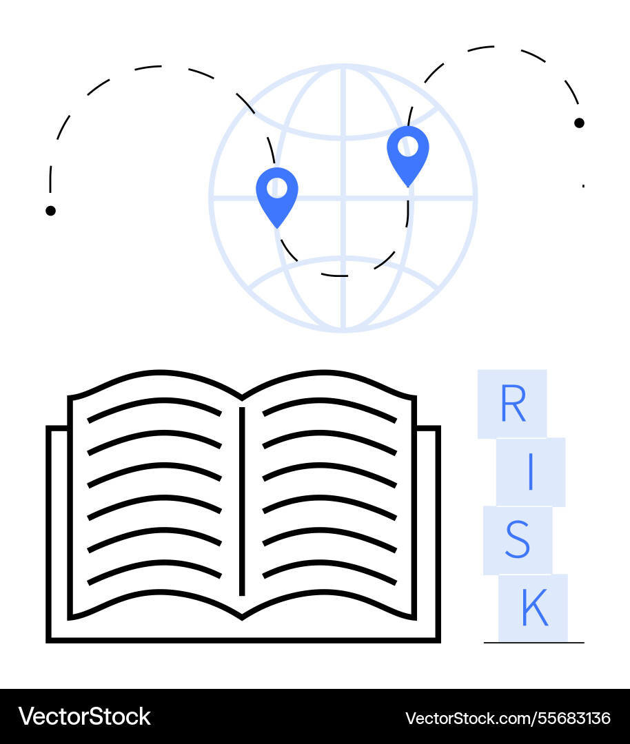 Open book global connectivity and risk blocks Vector Image