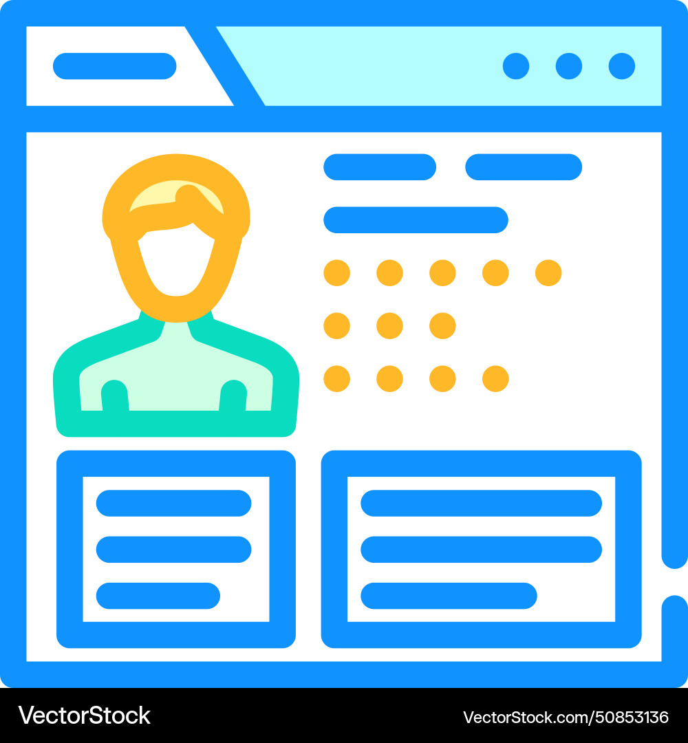 Persona ux ui design color icon Royalty Free Vector Image