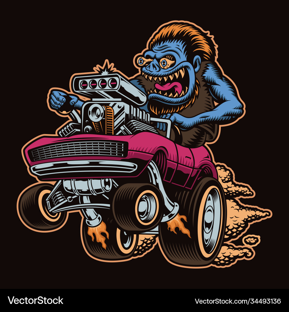 Retro Hot Rod Cartoon Royalty Free Vector Image