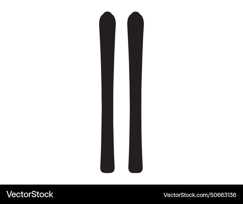 Ski silhouette art Royalty Free Vector Image - VectorStock