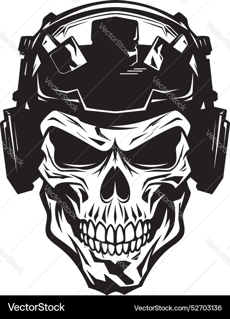Skull shadow battalion army graphics Royalty Free Vector