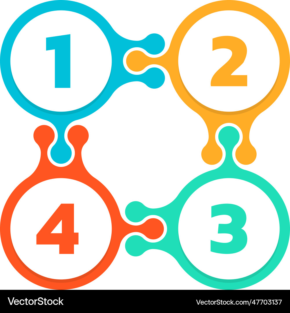 4 step infographics with four numbers Royalty Free Vector