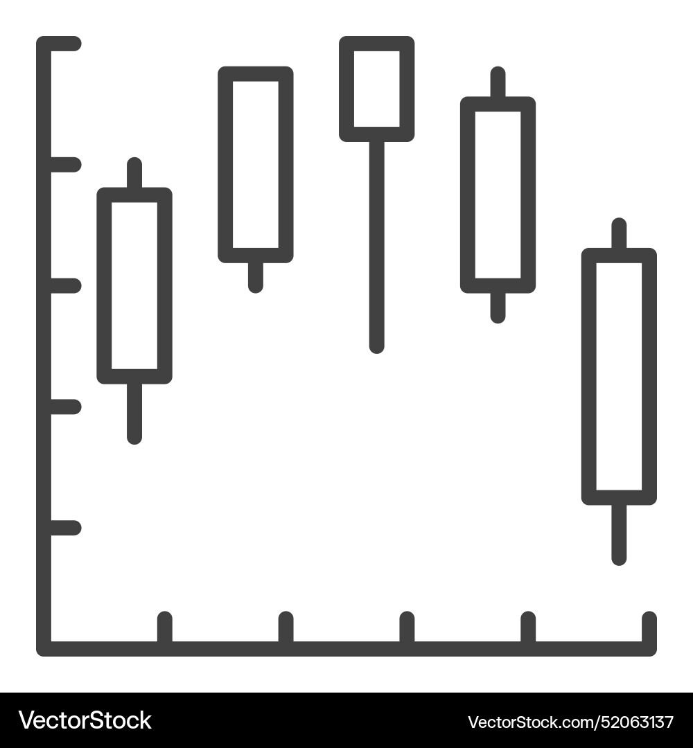 Bullish and bearish candlestick chart icon or Vector Image