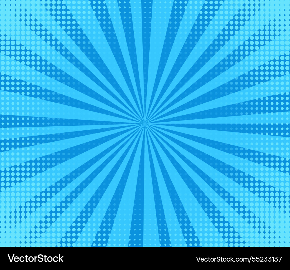 Comic Starburst Blue Pattern Royalty Free Vector Image