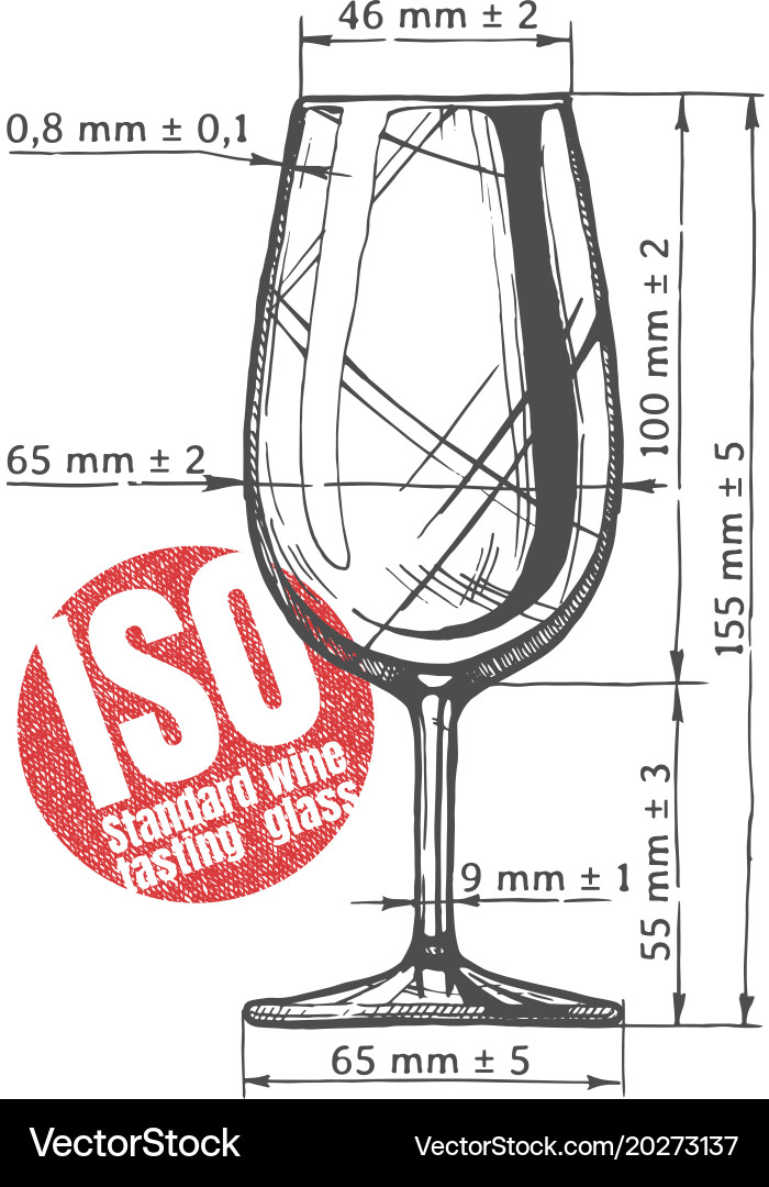 Iso standard wine tasting glass Royalty Free Vector Image