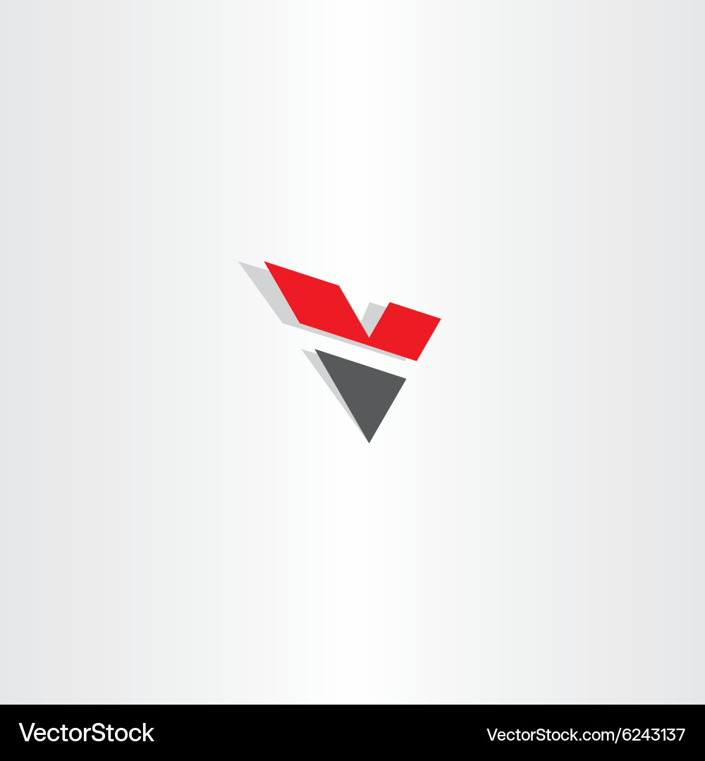 Red black letter v logo logotype icon Royalty Free Vector