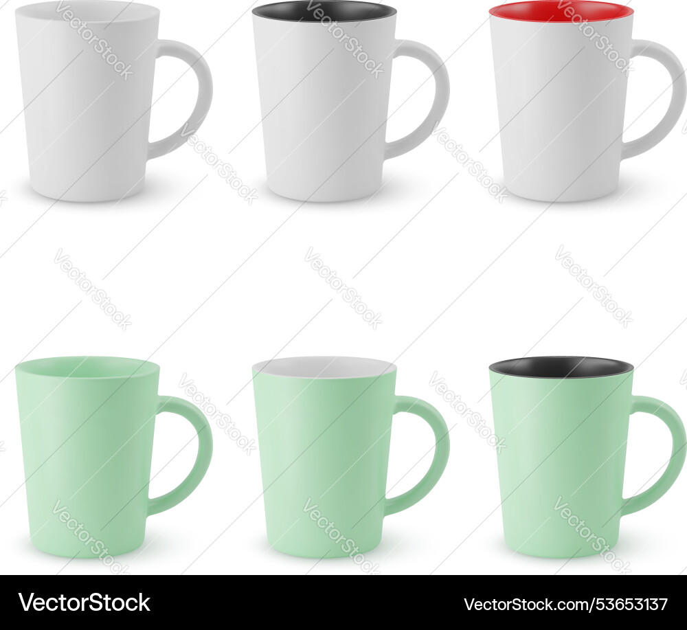 Set of empty cups Royalty Free Vector Image - VectorStock