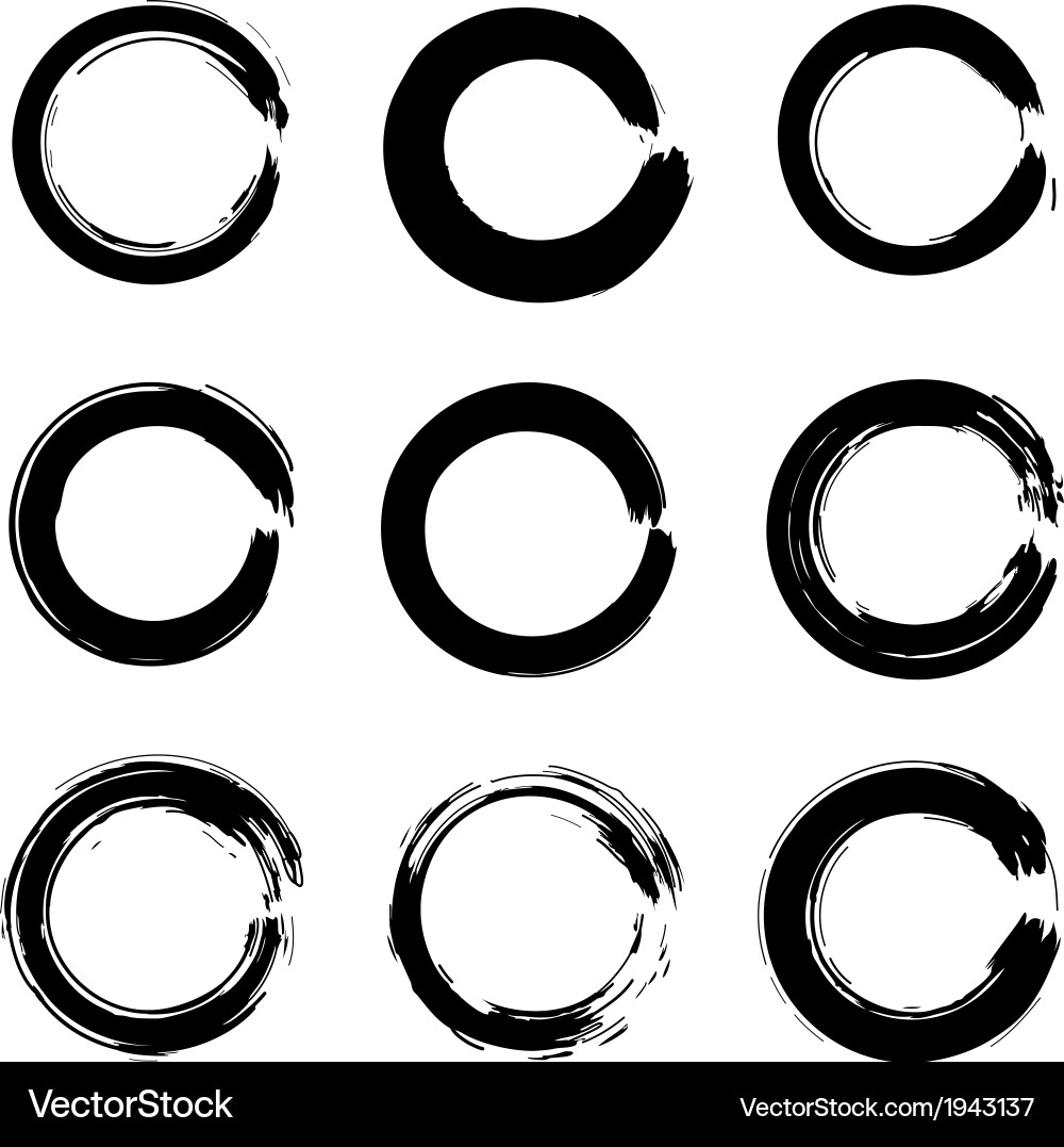 Set of ink circles Royalty Free Vector Image - VectorStock