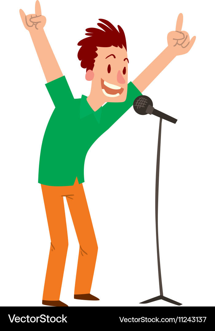Singing people character Royalty Free Vector Image