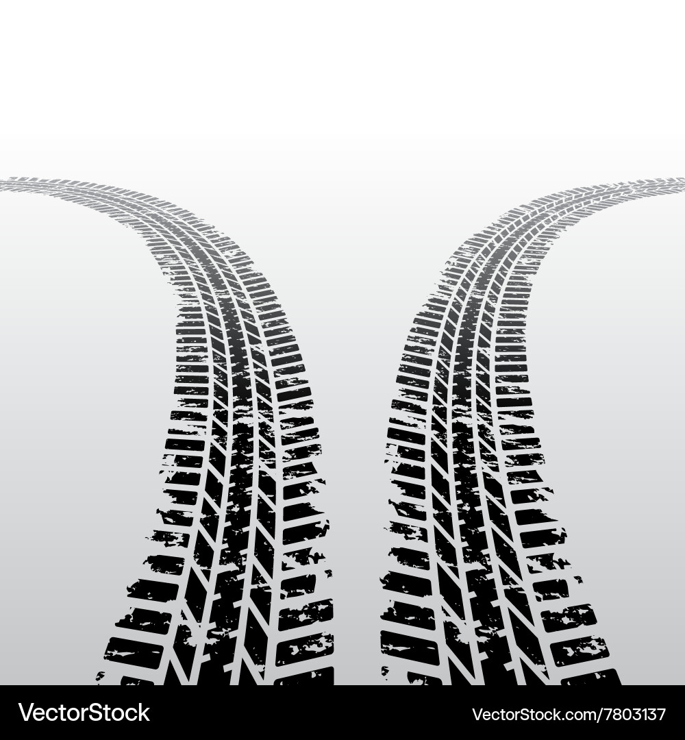 Tire track left right Royalty Free Vector Image