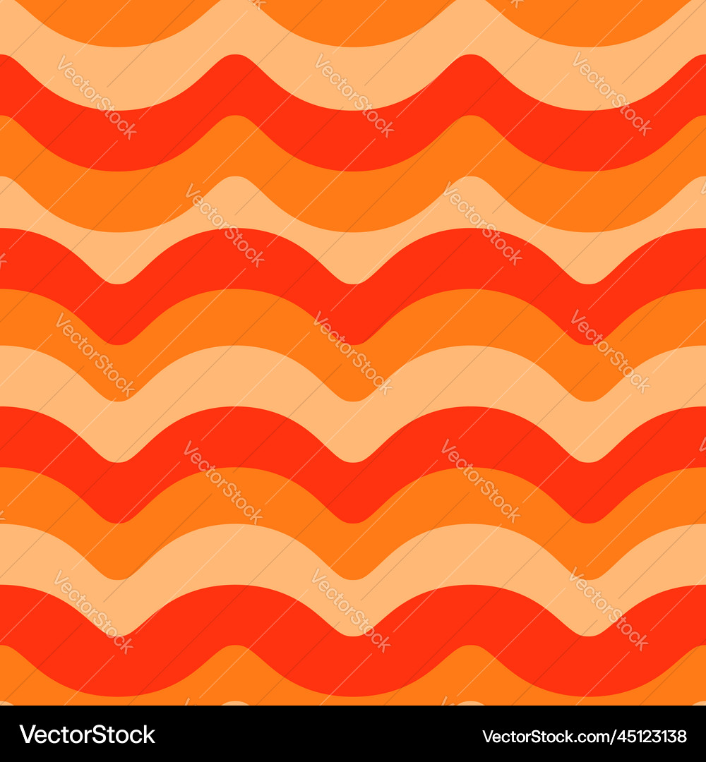Abstract retro 70s groovy waves seamless pattern Vector Image