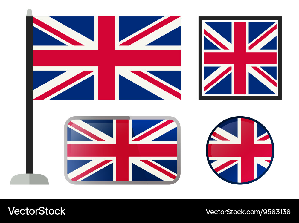 British flag icons Royalty Free Vector Image - VectorStock