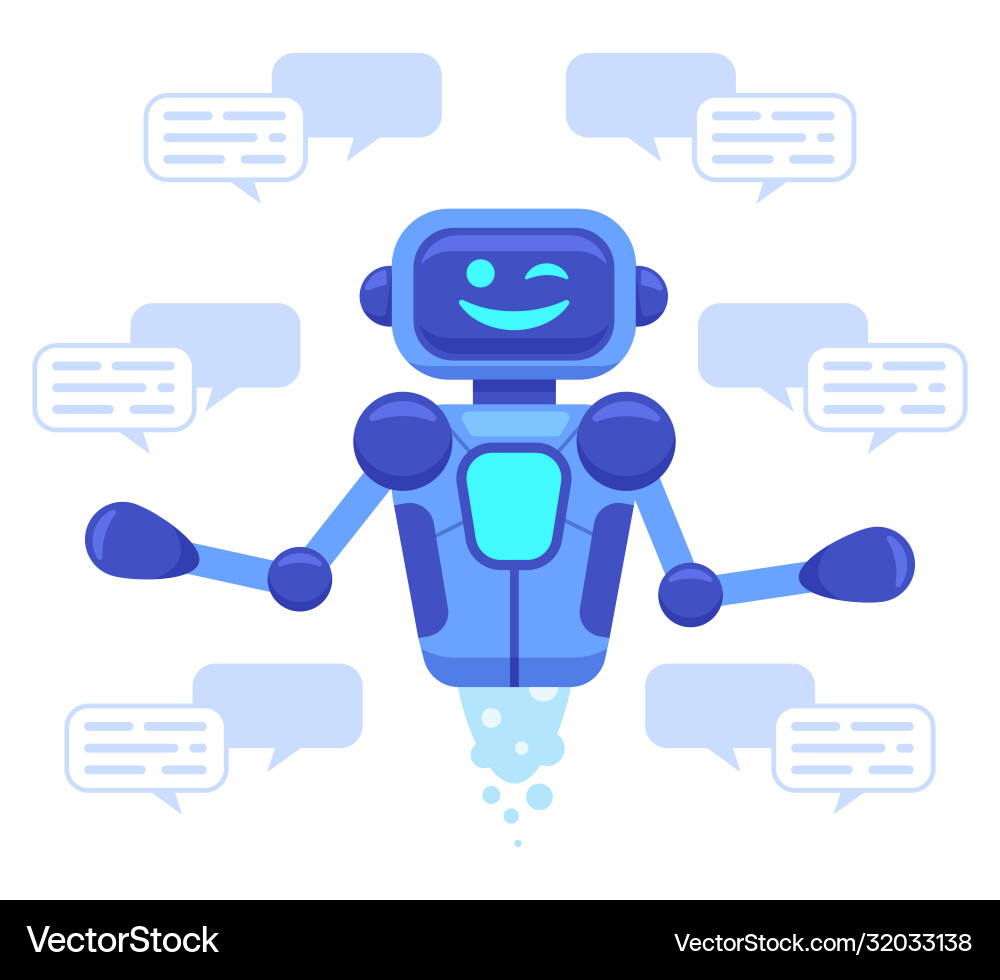 Chat bot support assistant online Royalty Free Vector Image