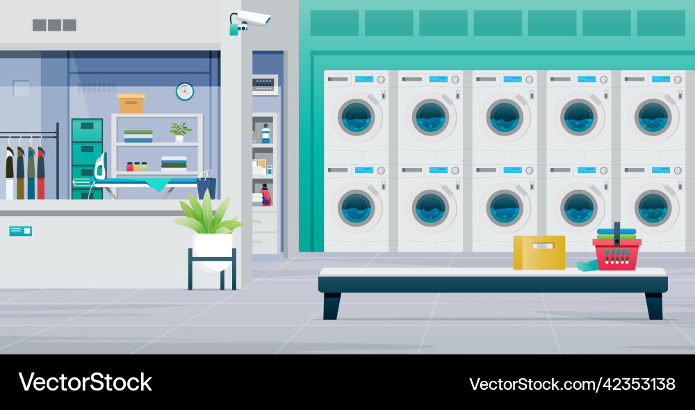 Coin laundry shop Royalty Free Vector Image - VectorStock