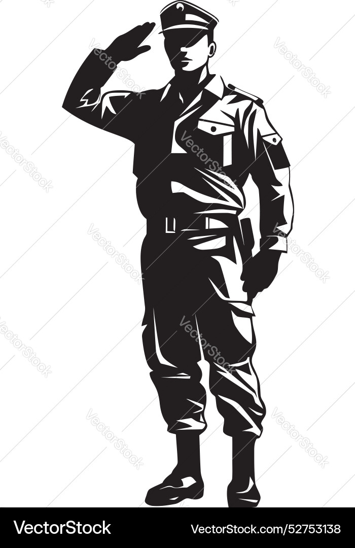 Dutys dedication soldier saluted logo salute Vector Image