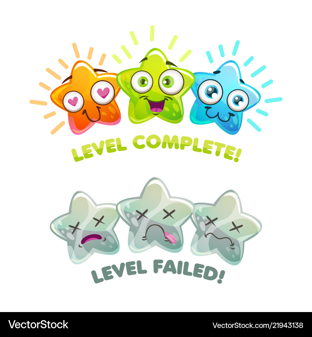 Game Over & Level Complete Screens Royalty Free Vector
