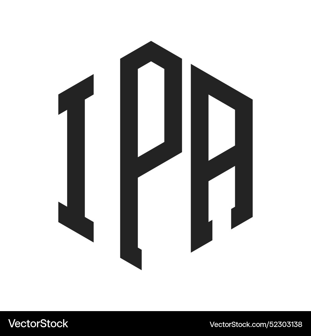 Ipa logo design initial letter monogram Royalty Free Vector