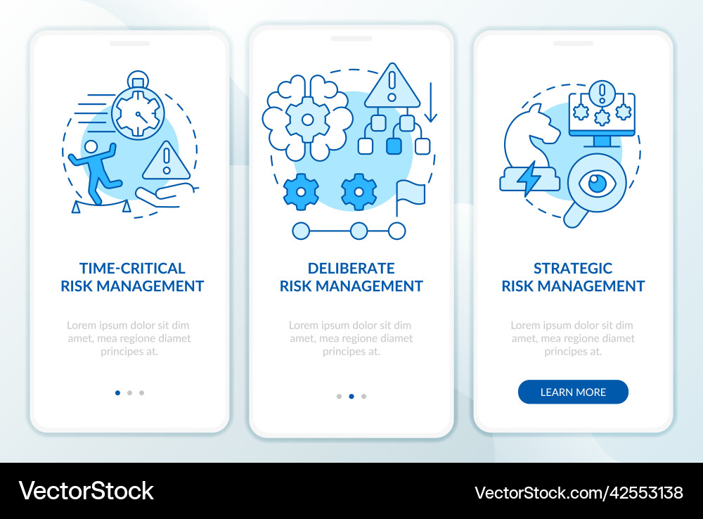 Operational risk management levels blue Royalty Free Vector