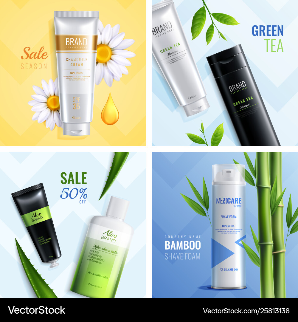 Bio Kosmetik Zutaten Ikone Set Lizenzfreies Vektorbild