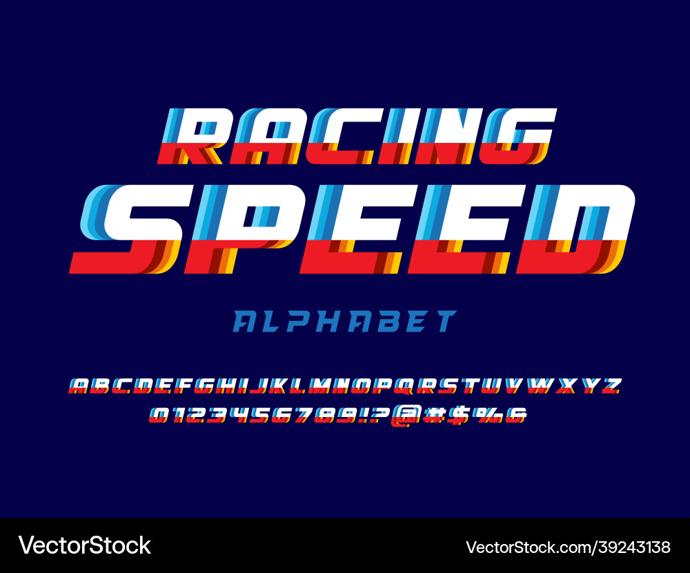 Speed font Royalty Free Vector Image - VectorStock