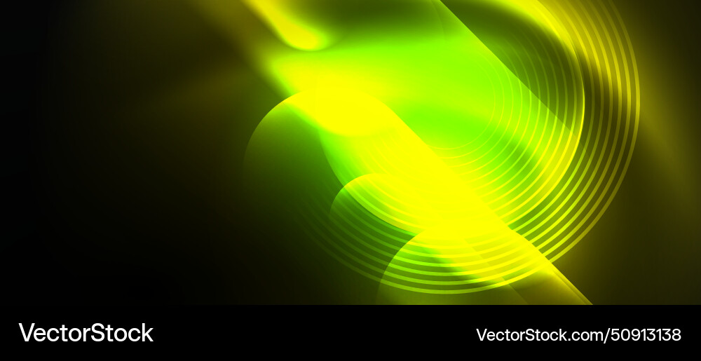 Techno concept with neon circles geometric design Vector Image