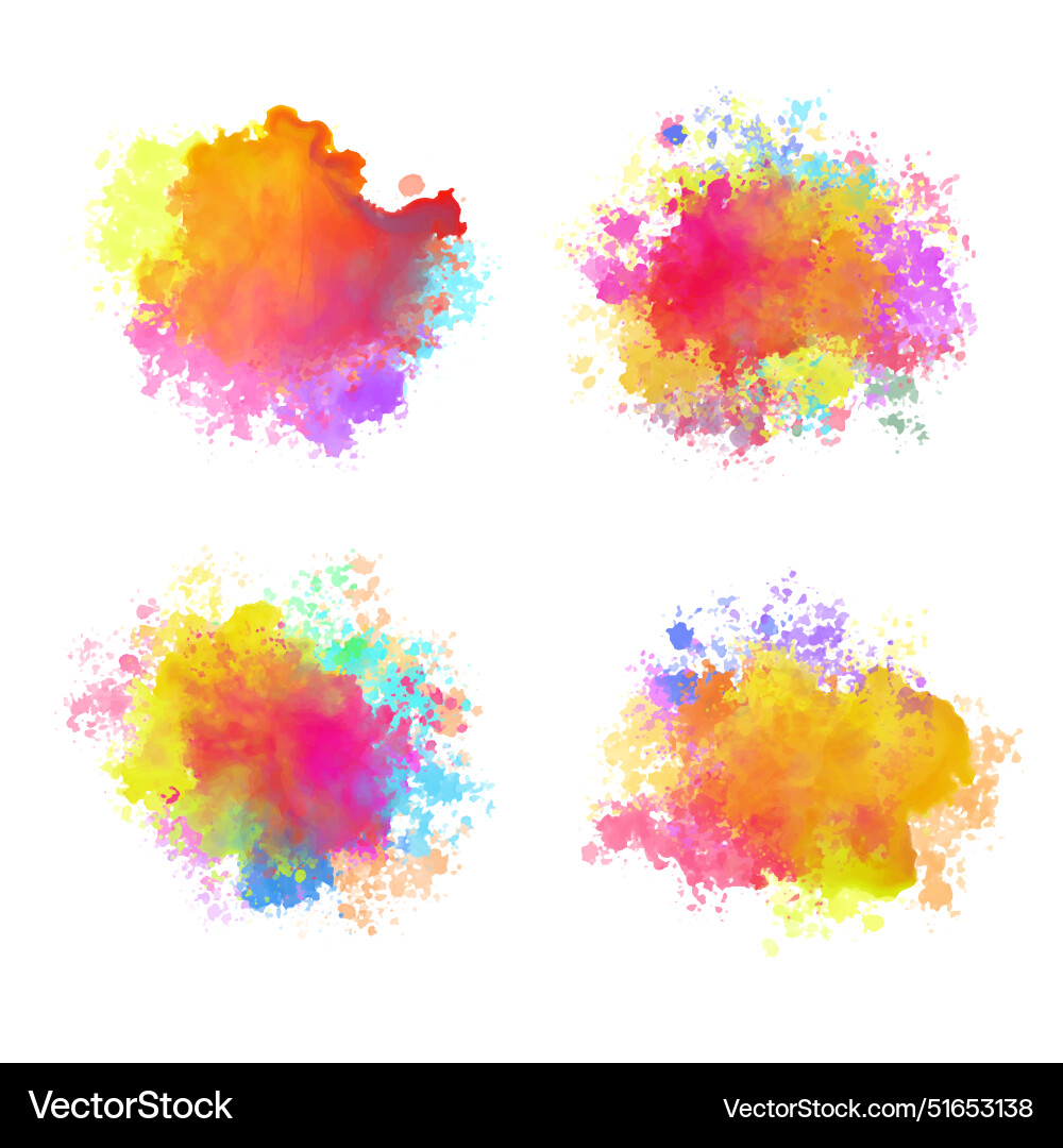 Wet and messy paint splatter background in pack Vector Image