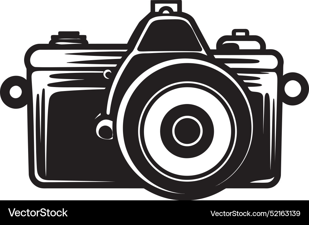 Artistic vintage camera in silhouette formclassic Vector Image