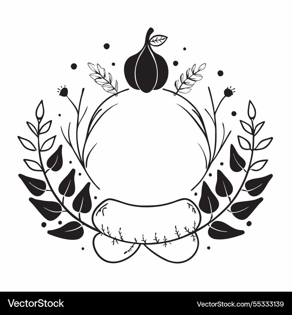 Fall garland border with squash and grateful Vector Image