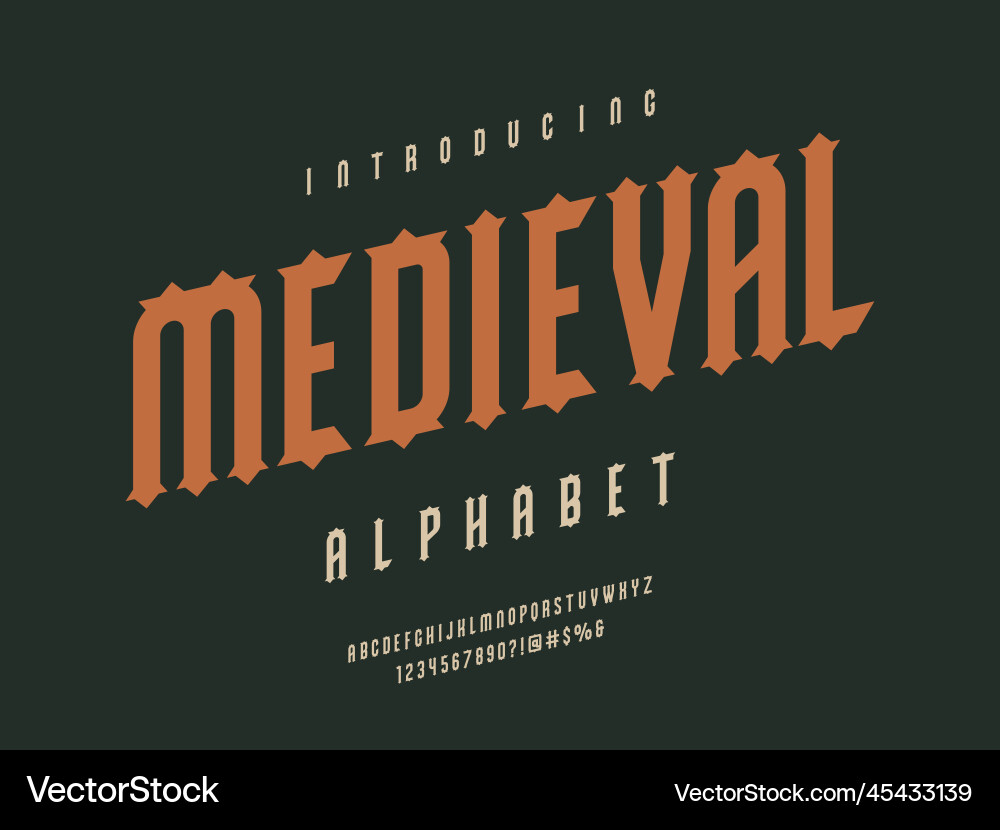 Gothic font Royalty Free Vector Image - VectorStock