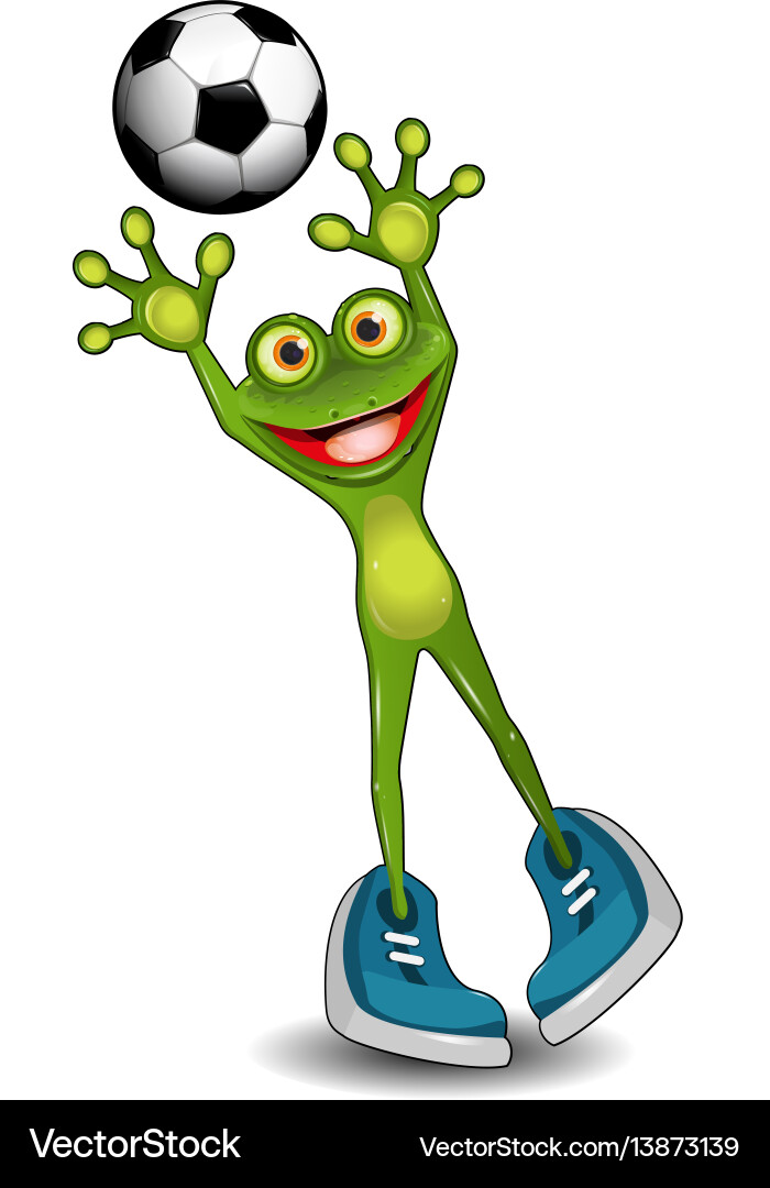 Green Frog Soccer Player Royalty Free Vector Image