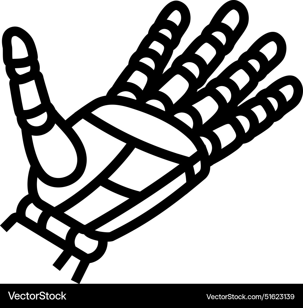 Help robot hand gesture line icon Royalty Free Vector Image