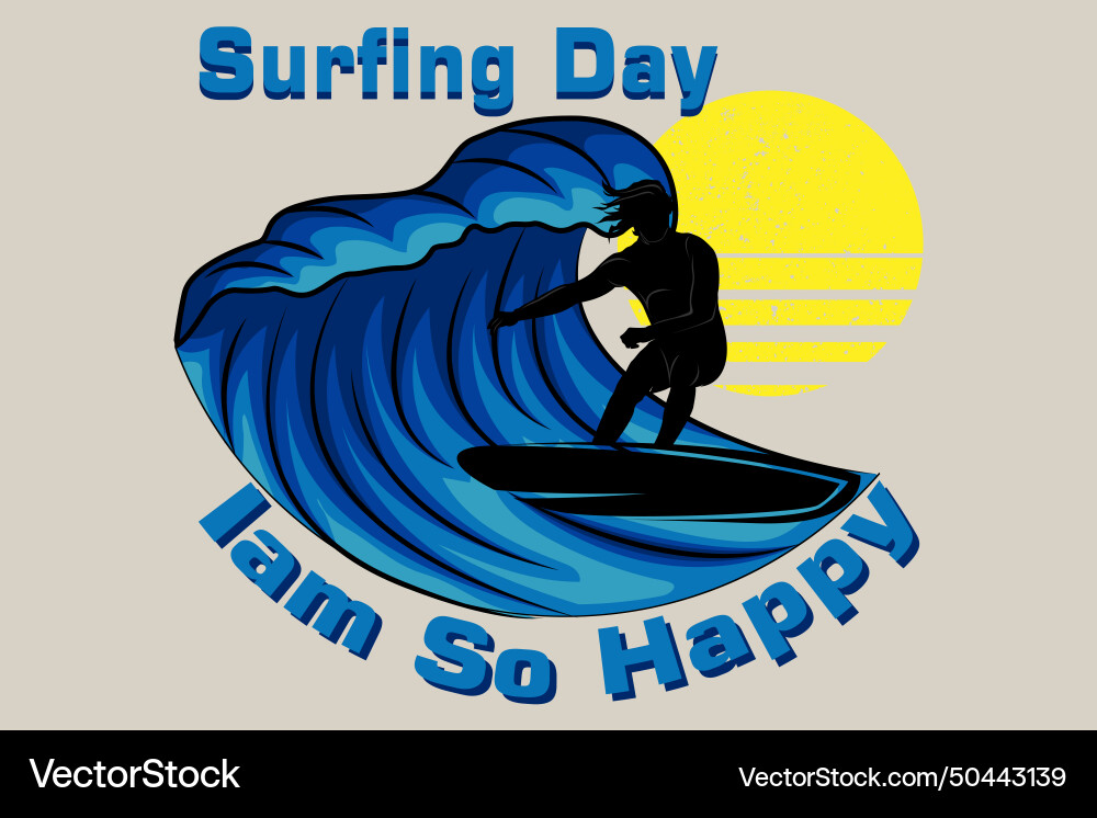 I am so happy retro design landscape Royalty Free Vector