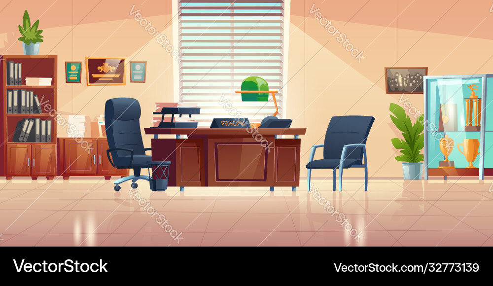 Interior principals office in school Royalty Free Vector
