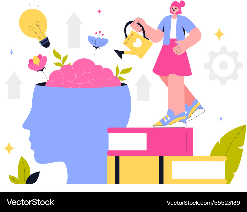 Self improvement featuring upskilling learning Vector Image