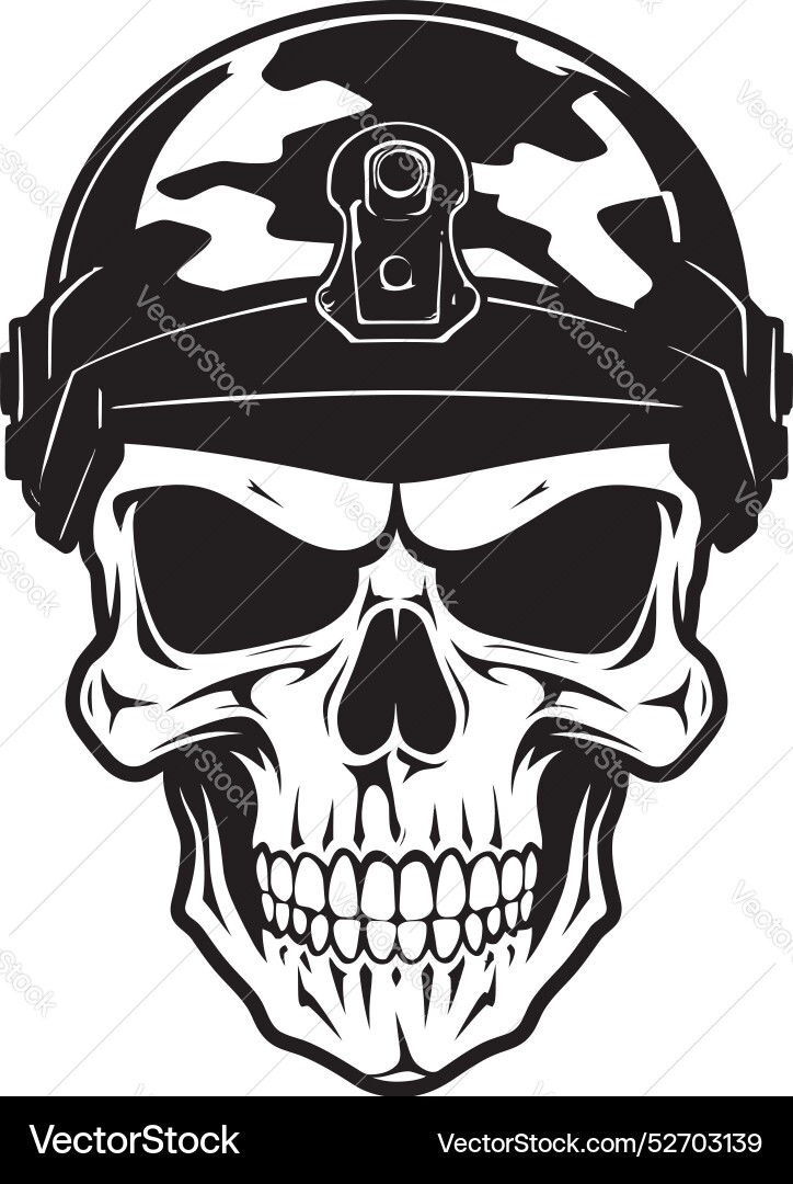 Skull reconnaissance squad military logo Vector Image