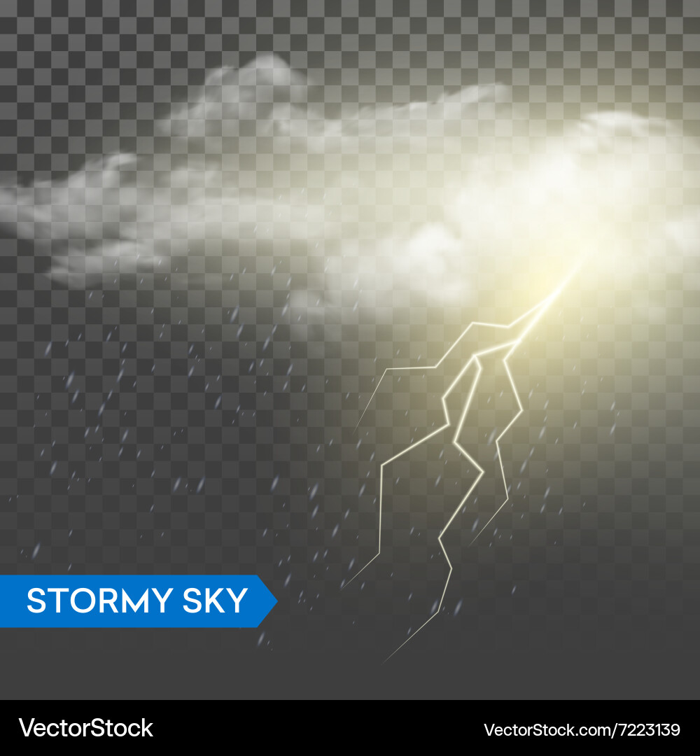 Storm lightning bolt isolated Royalty Free Vector Image