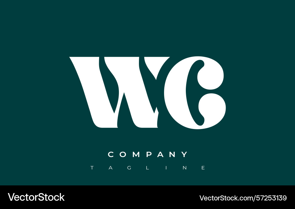 Wc creative abstract typography logo design Vector Image