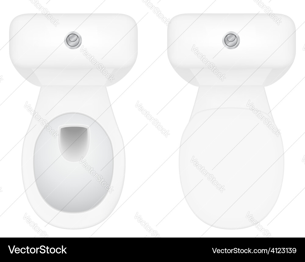 White Ceramic Toilet Bowl Royalty Free Vector Image