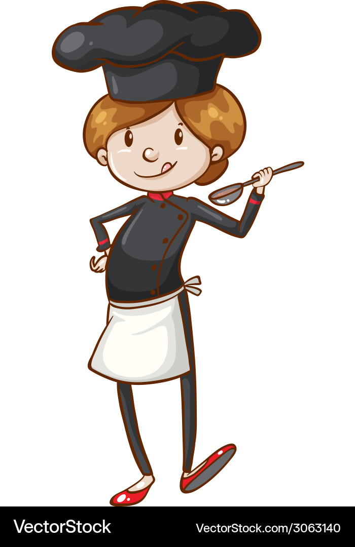 A simple coloured sketch of chef Royalty Free Vector Image