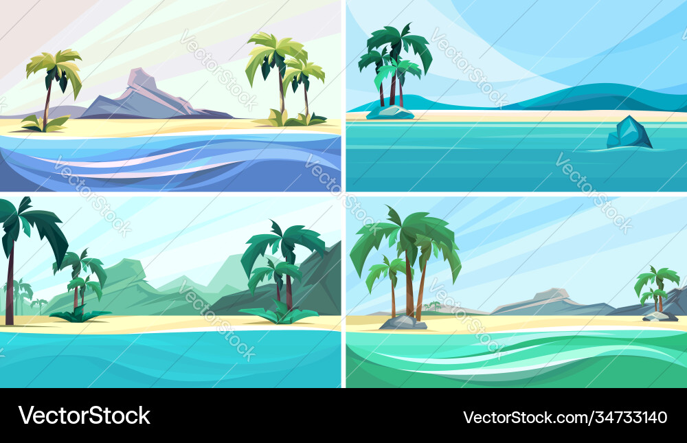 Collection desert islands Royalty Free Vector Image