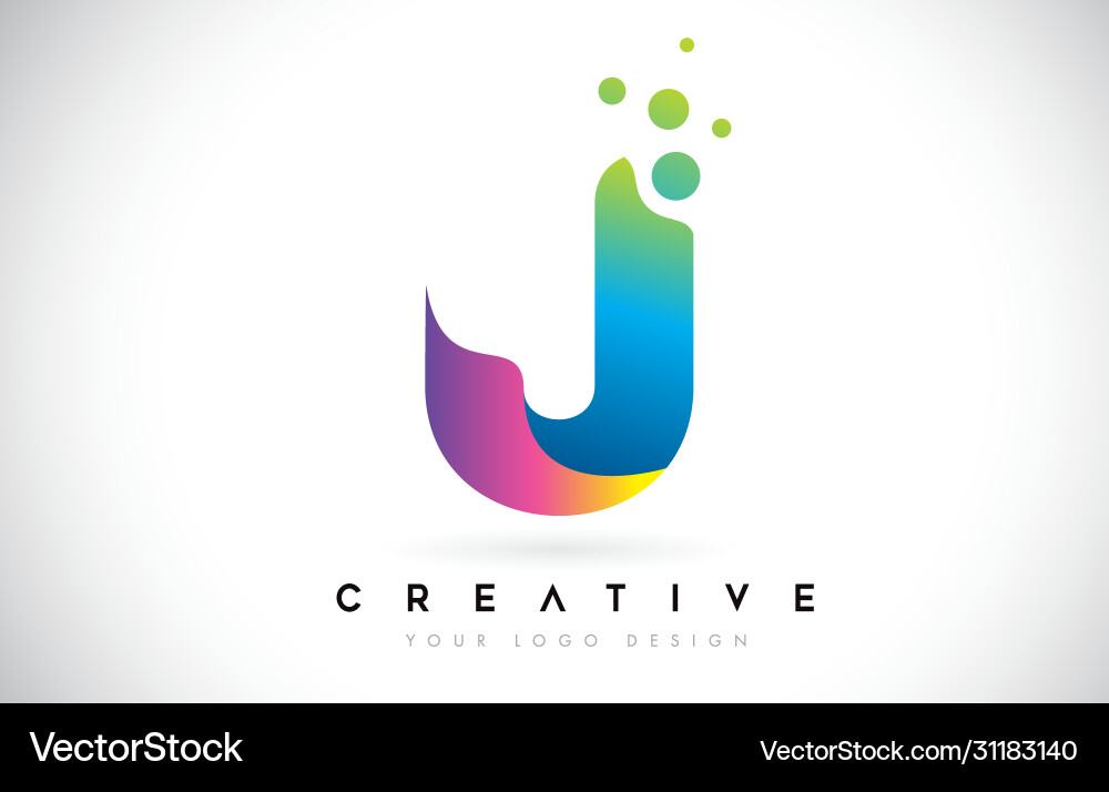 Dots letter j logo design Royalty Free Vector Image