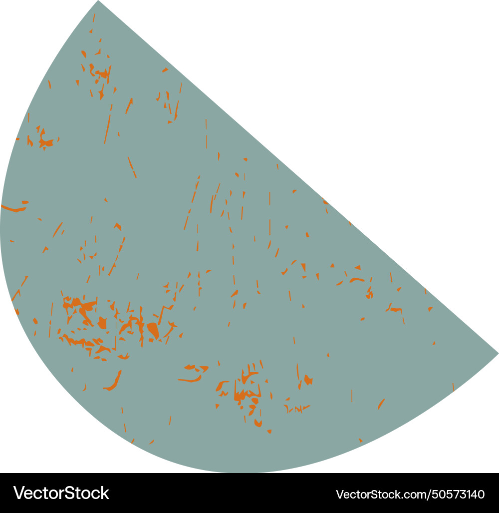 Half circle with grunge texture Royalty Free Vector Image